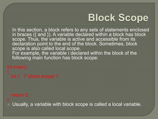 Storage Class Specifiers | PPT