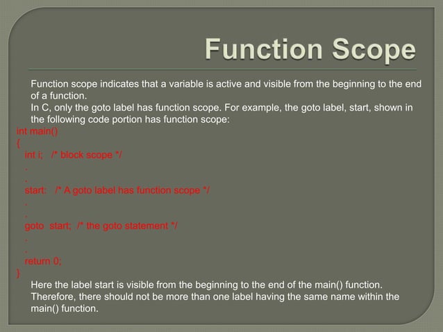 Storage Class Specifiers Ppt