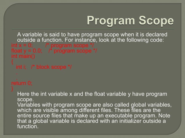 Storage Class Specifiers Ppt