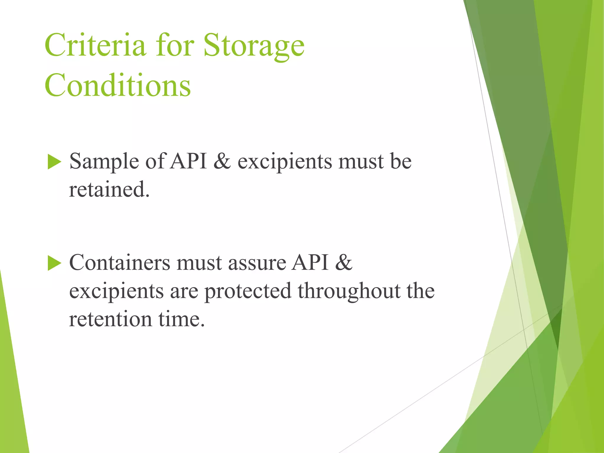 Storage conditions for excipients | PPTX