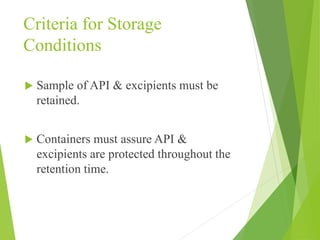 Storage conditions for excipients | PPT