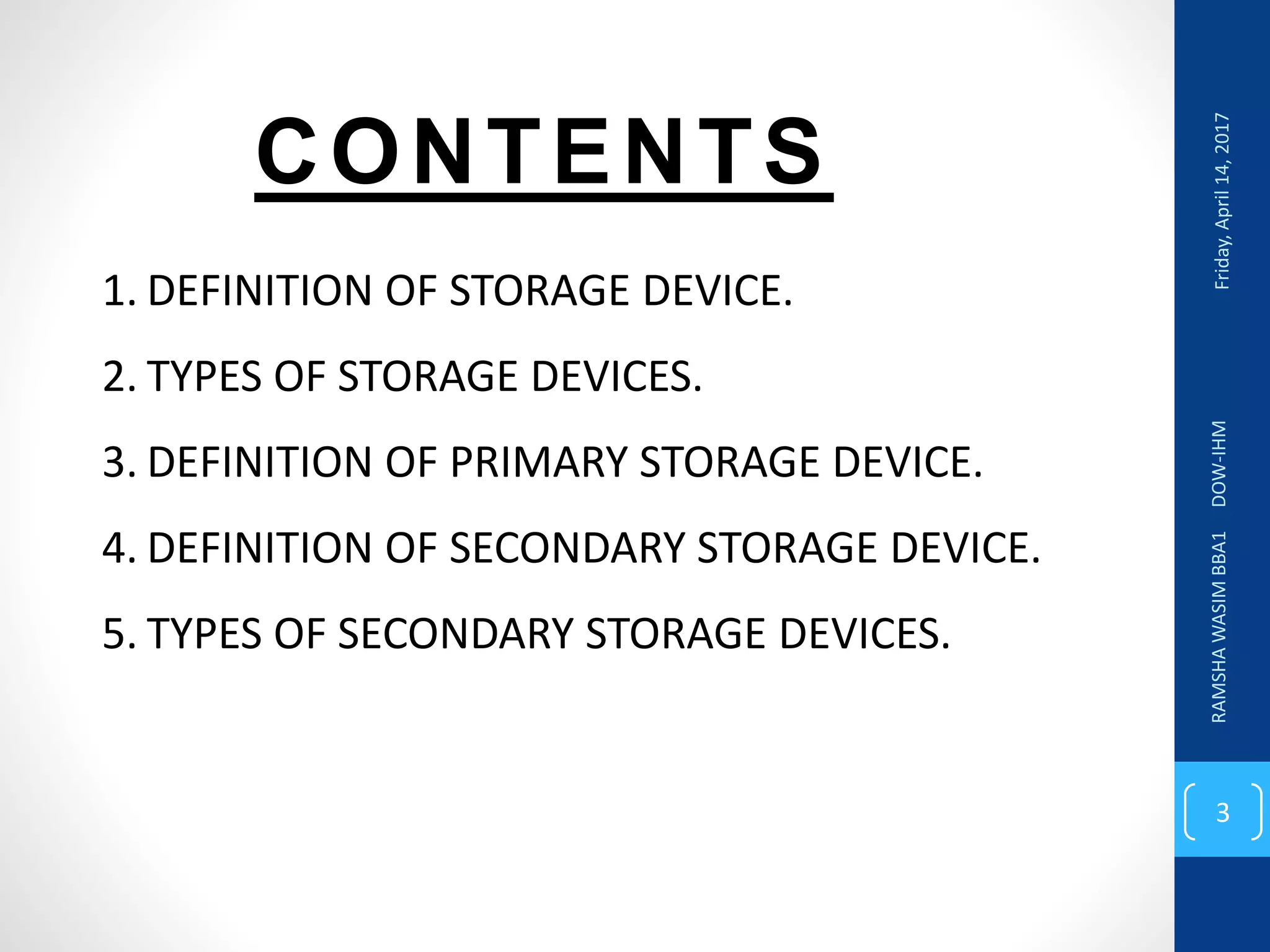 Storage device bba 1 ramsha wasim | PPTX