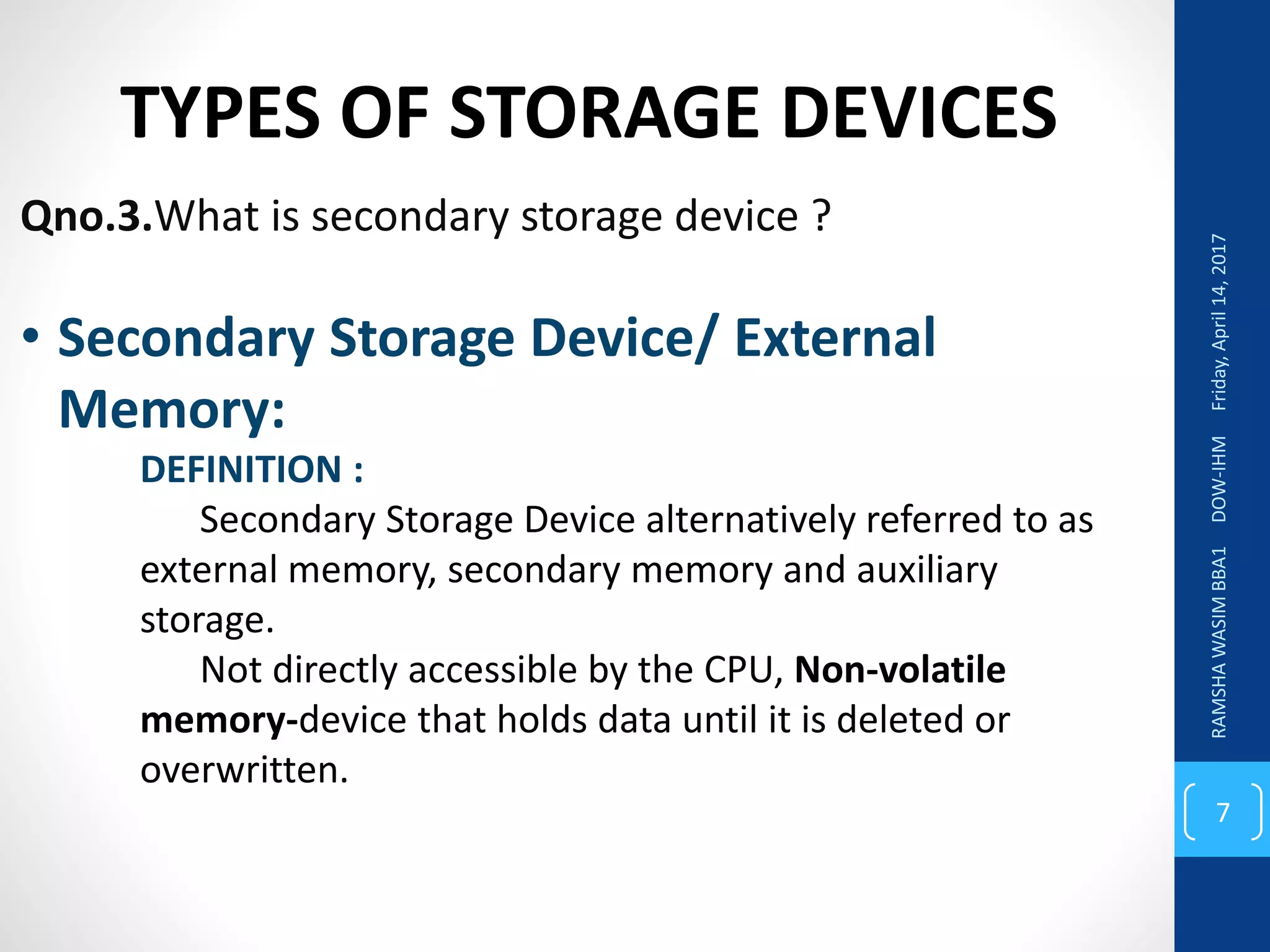 Storage device bba 1 ramsha wasim | PPTX