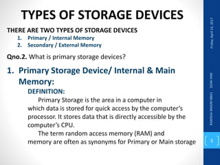 Storage device bba 1 ramsha wasim | PPTX
