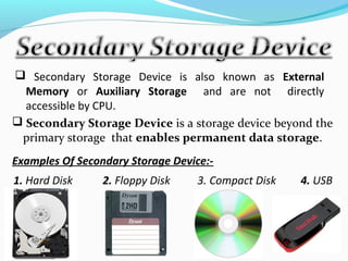 Secondary Storage Device