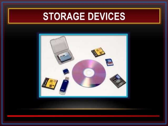 Storage devices | PPTX | Computer Peripherals | Computing