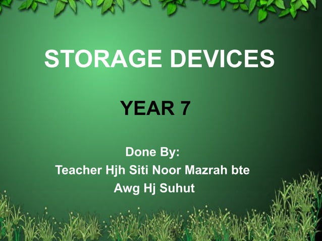 Storage devices | PPT | Data Storage and Warehousing | Computing