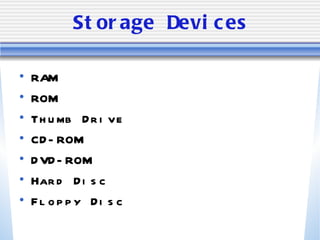 Storage devices | PPT