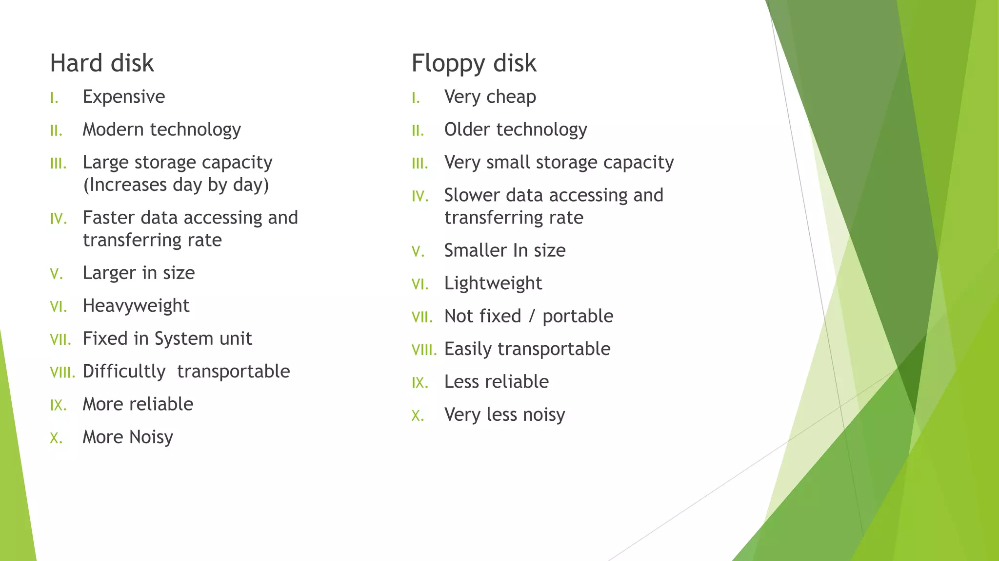 Storage devices (Important Differences) | PPT
