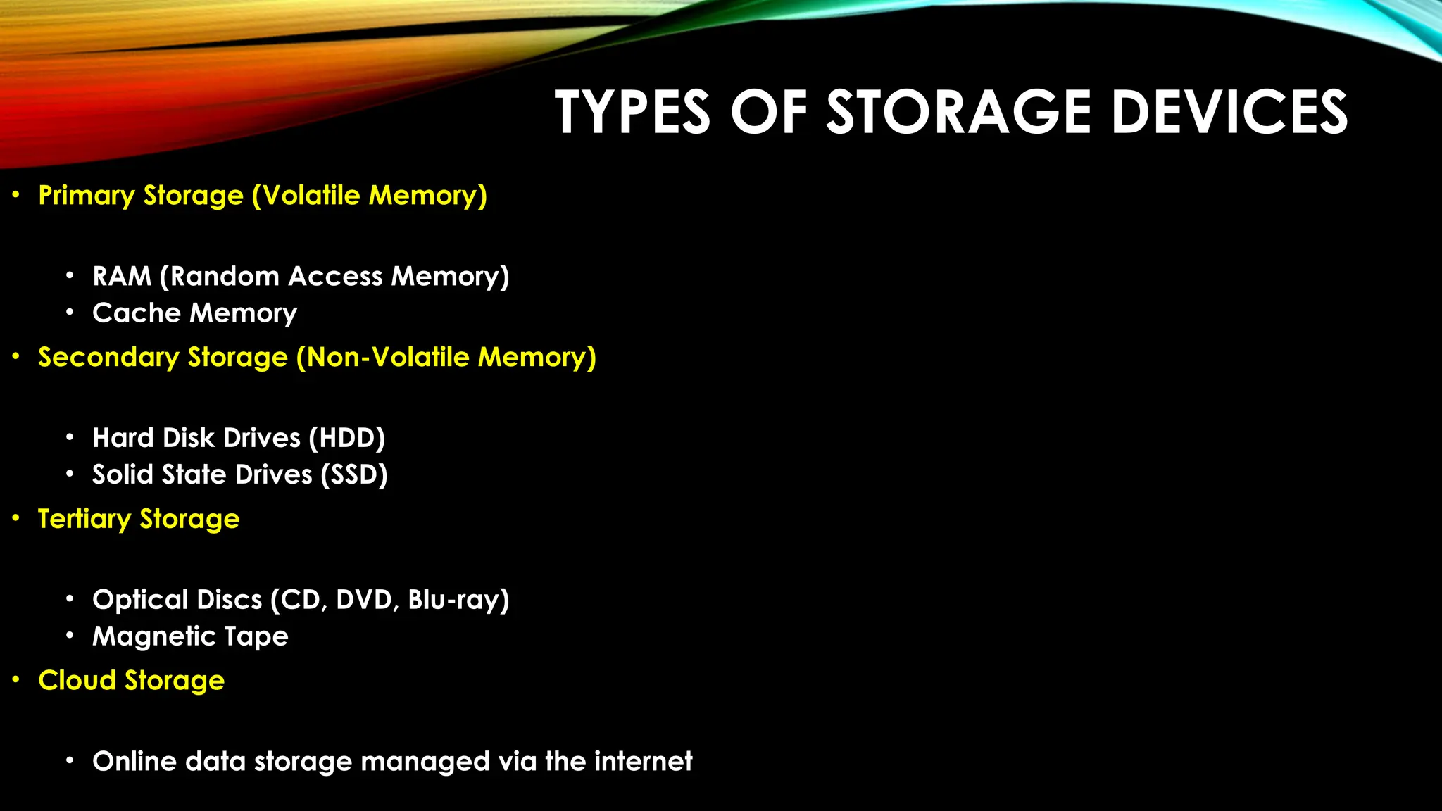 "Storage Devices Types & Uses Explained" | PPT