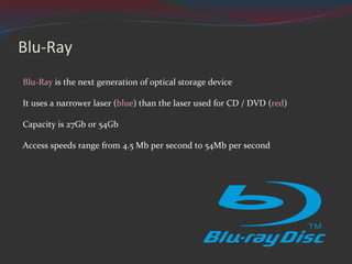 Backing Storage | PPT | Data Storage and Warehousing | Computing