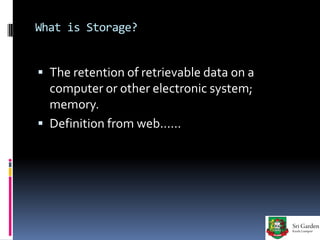 Storage devices and media | PDF | Data Storage and Warehousing | Computing