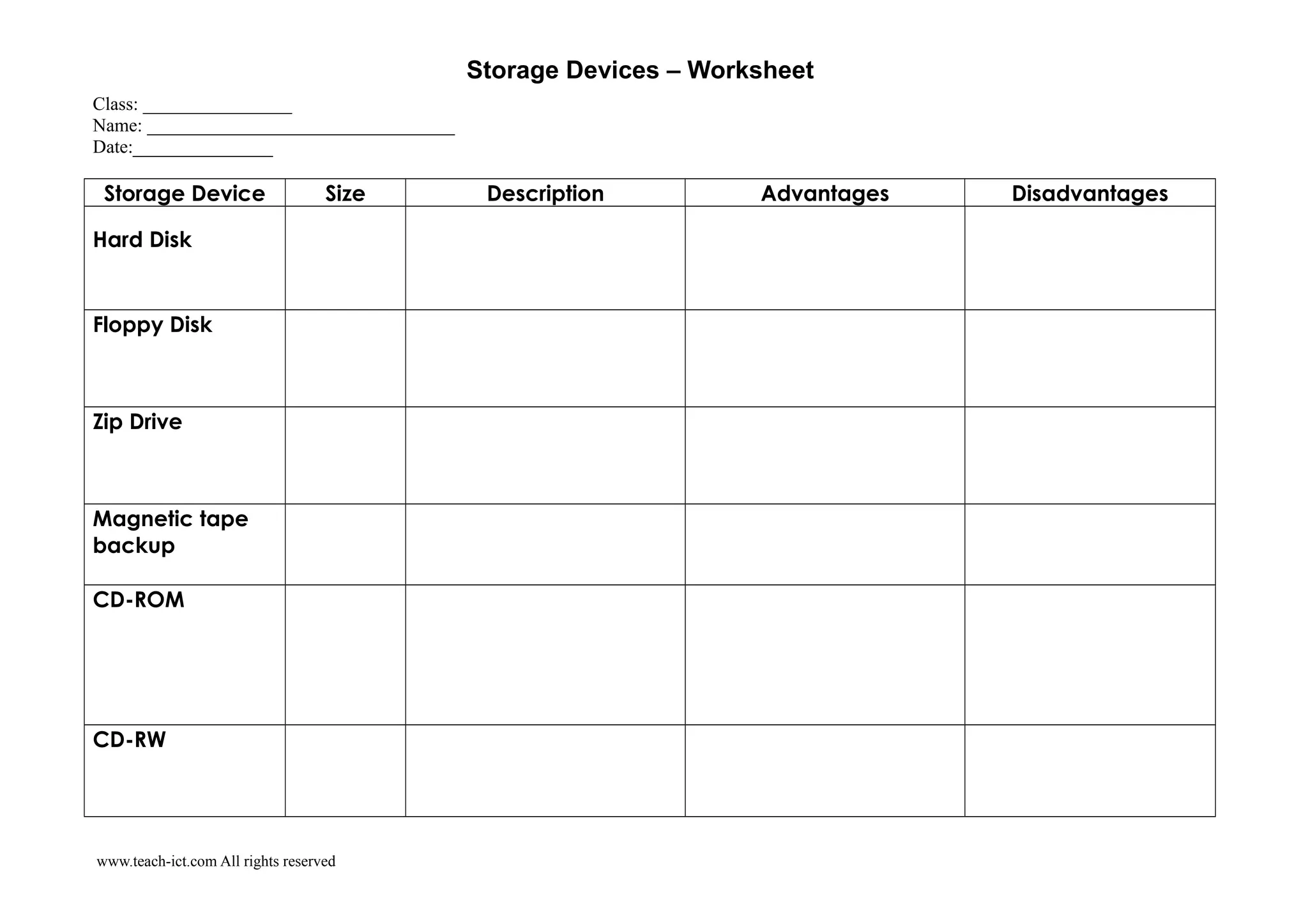 Storage devicesworksheet1 | RTF