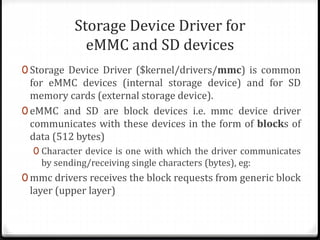 Linux Kernel MMC Storage driver Overview | PPTX