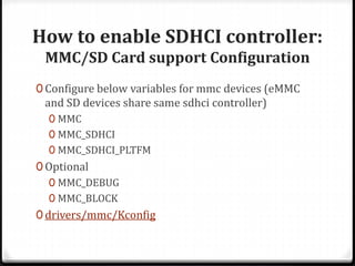 Linux Kernel MMC Storage driver Overview | PPTX