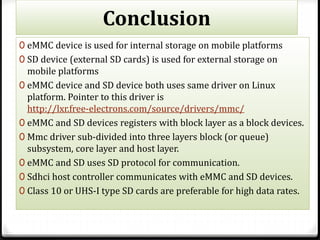 Linux Kernel MMC Storage driver Overview | PPTX