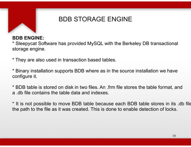 MySQL Storage Engines | PPT