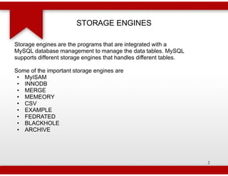MySQL Storage Engines | PDF