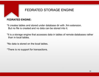 MySQL Storage Engines | PDF