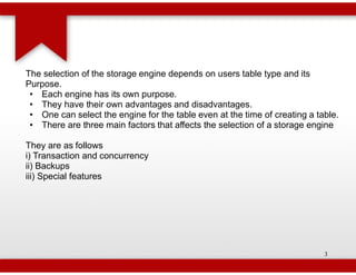 MySQL Storage Engines | PDF