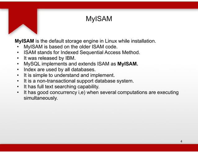 MySQL Storage Engines | PPT