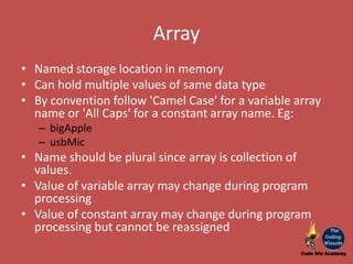 Storage in programming | PPT
