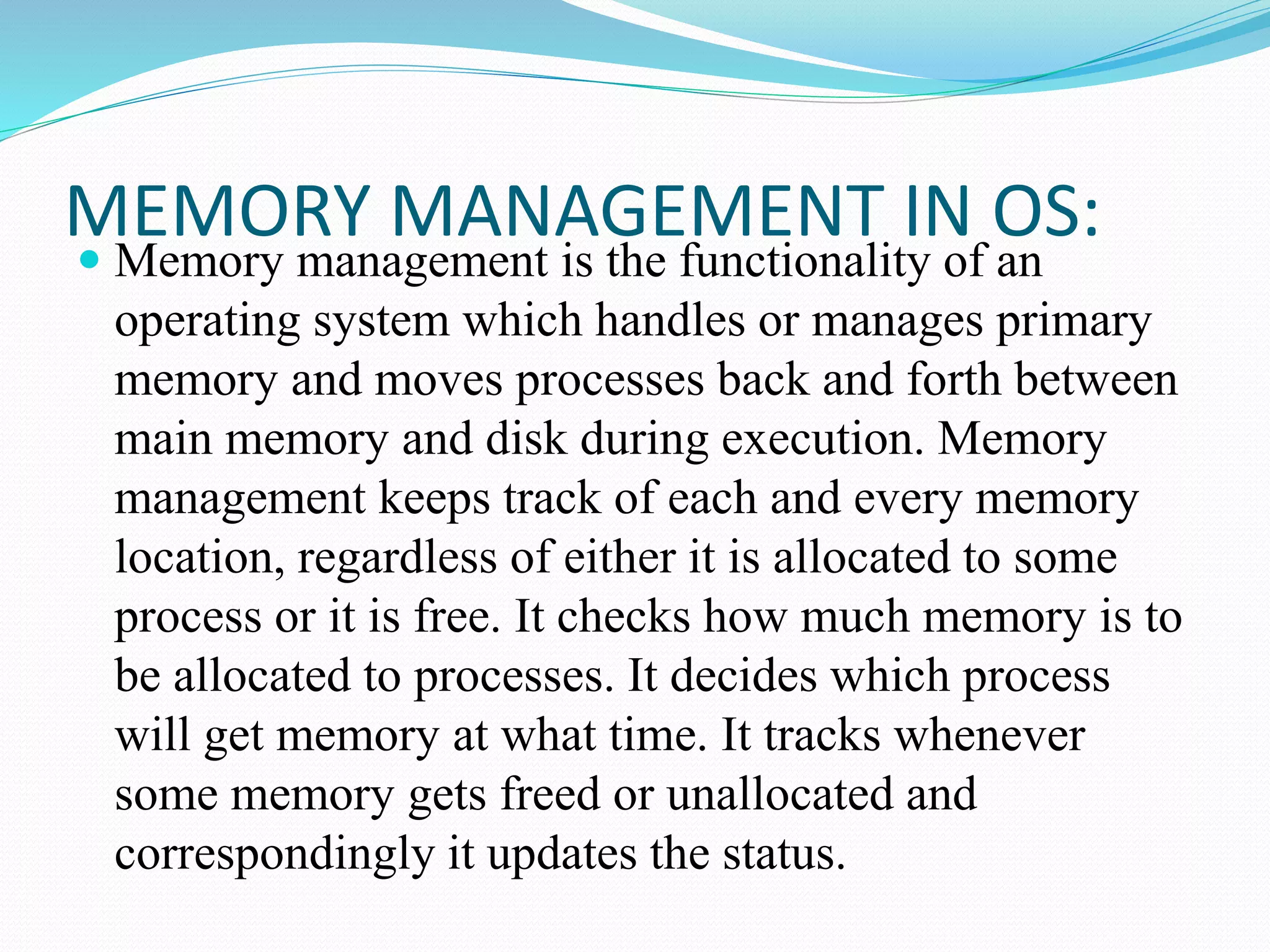 Storage management in operating system | PPTX