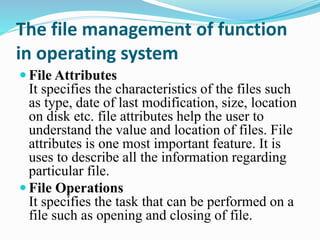 Storage management in operating system | PPTX