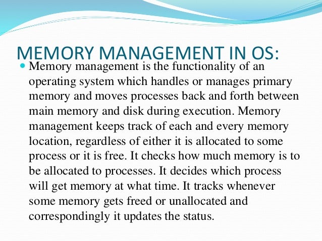 Storage Management In Operating System