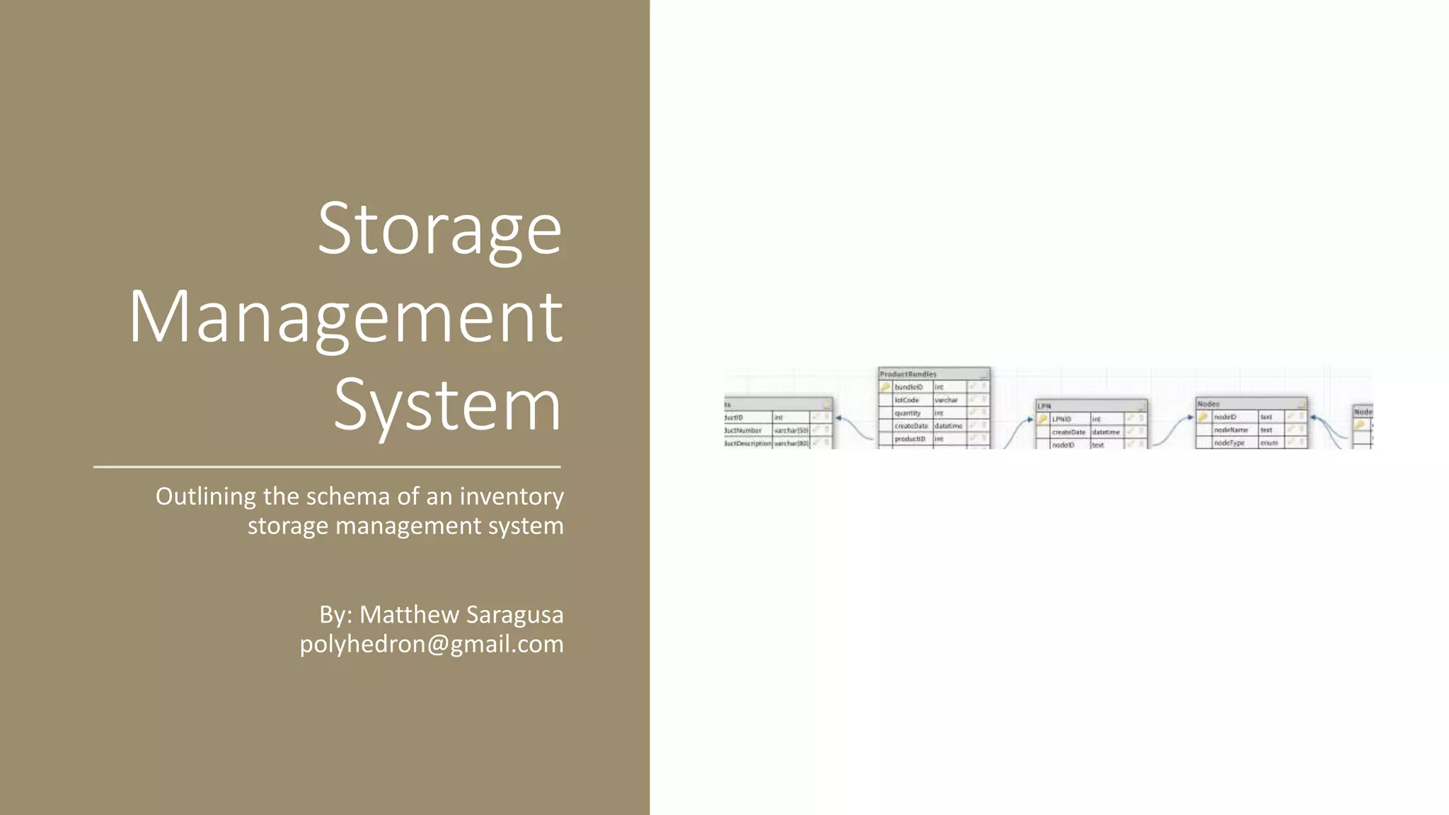 Warehouse Storage Managment System Database Schema | PPTX | Databases ...