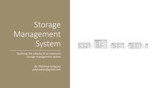 Warehouse Storage Managment System Database Schema | PPTX