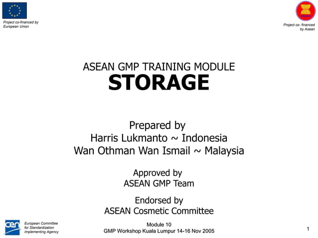 ASEAN GMP_Cosmetics_Storage | PPT | Logistics | Business