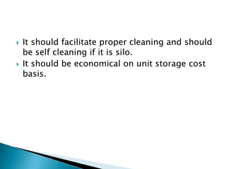 Storage of agricultural commodities | PPTX