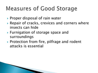 Storage of agricultural commodities | PPTX