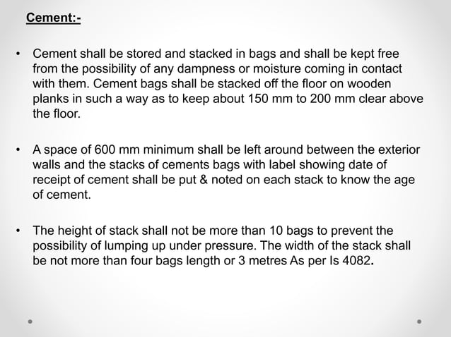 Storage of cement material | PPTX