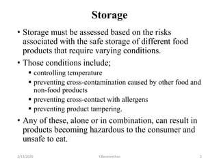 Storage of finished food product | PPTX