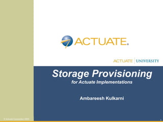Storage Provisioning for Enterprise Information Applications | PPT