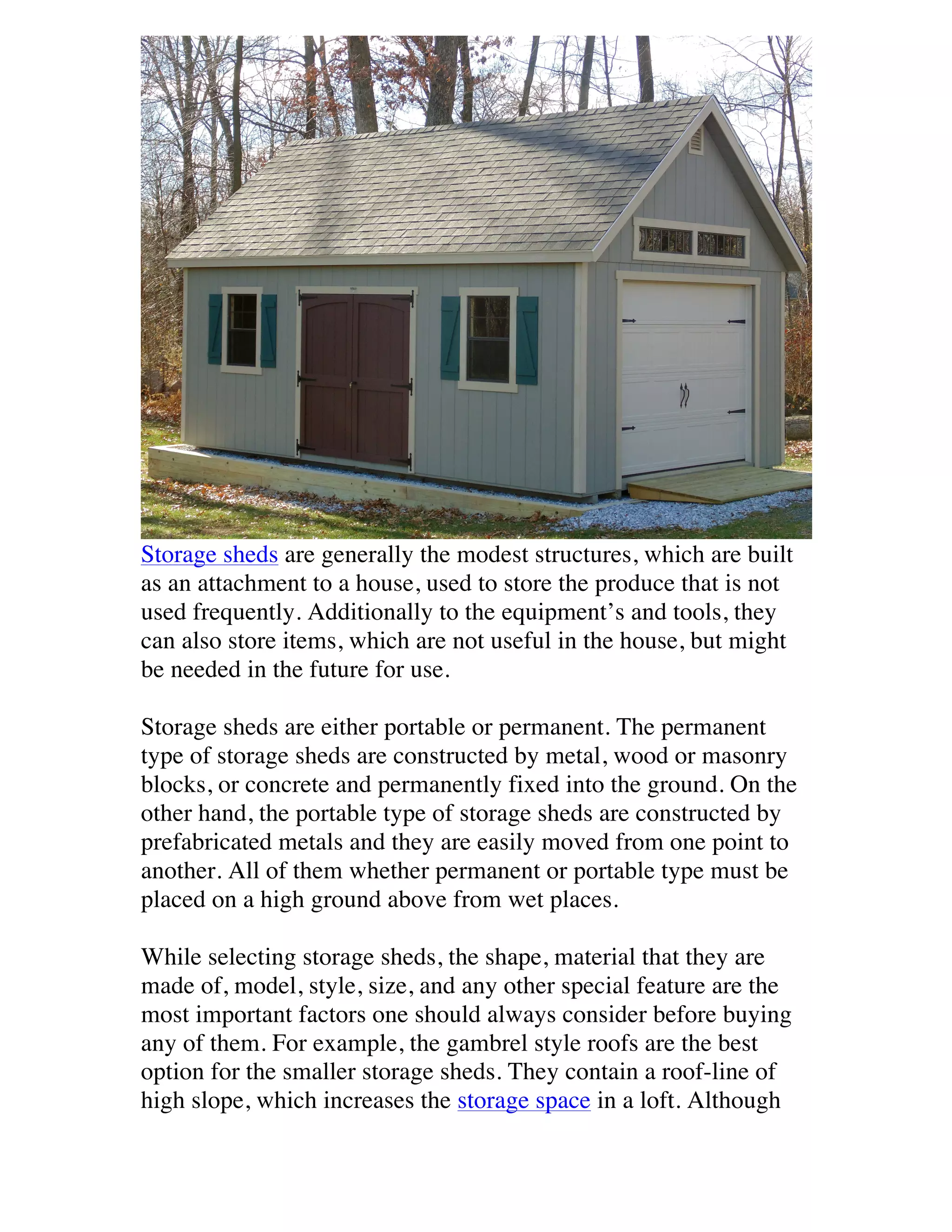 Storage sheds. | PDF