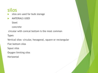 Storage structures silo- shallow and deep bins | PPTX