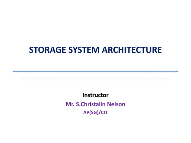 Storage system architecture | PDF