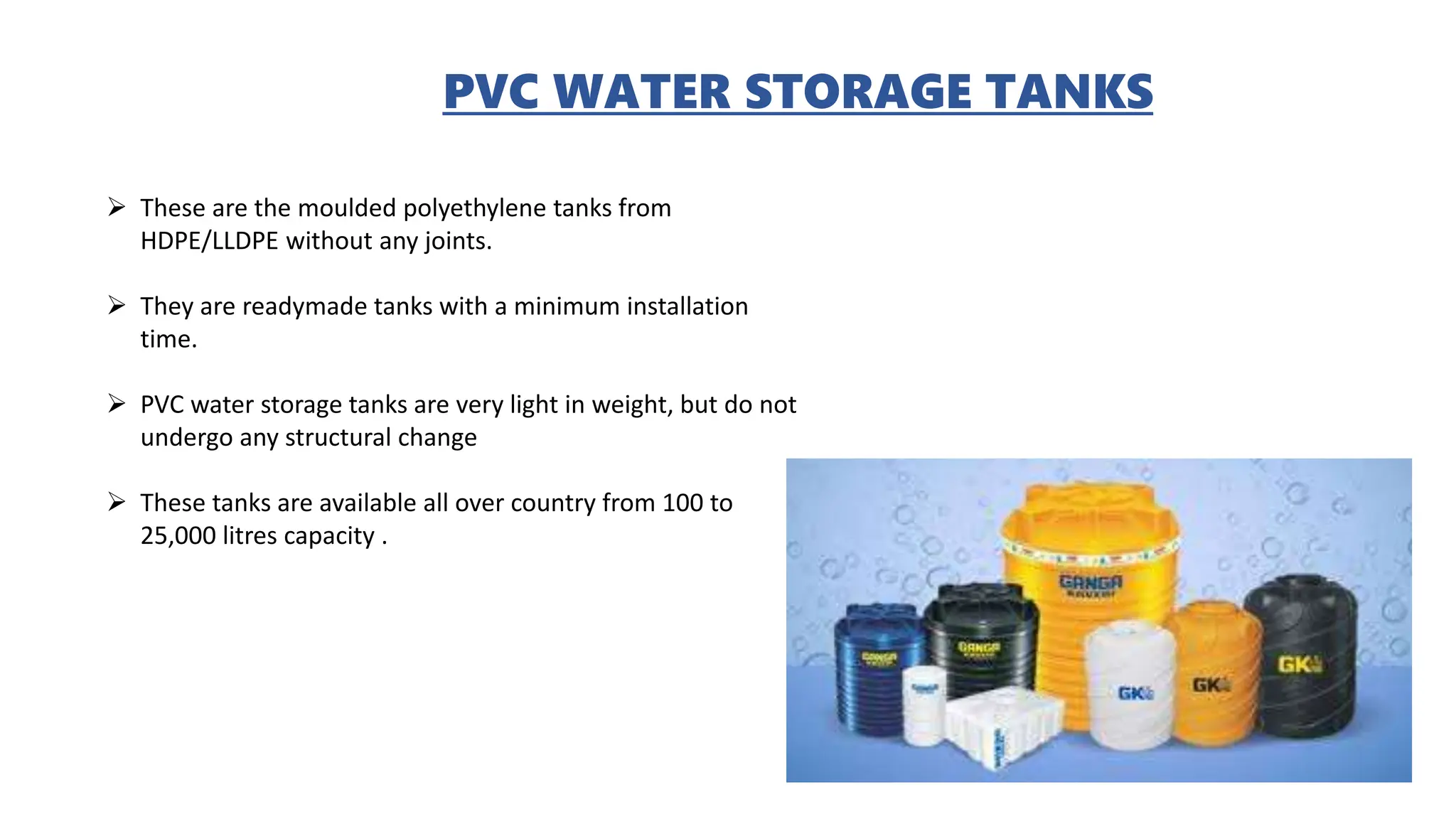 STORAGE TANKS . The different types of storage tanks along with the ...