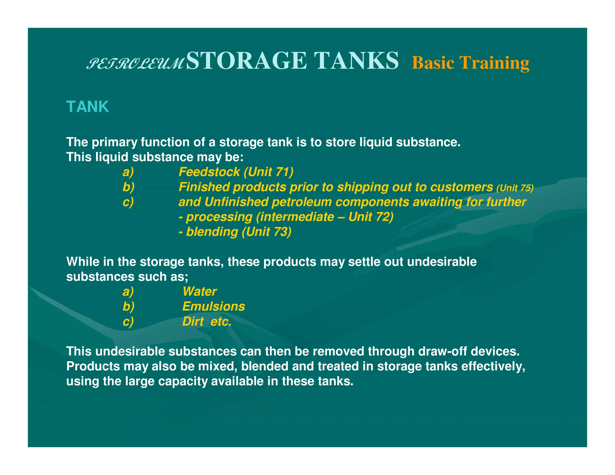 Storage tanks basic training (rev 2) | PDF