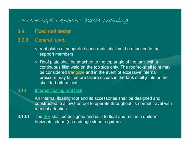 Storage tanks basic training (rev 2) | PDF