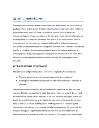 Store Operations ... | PDF