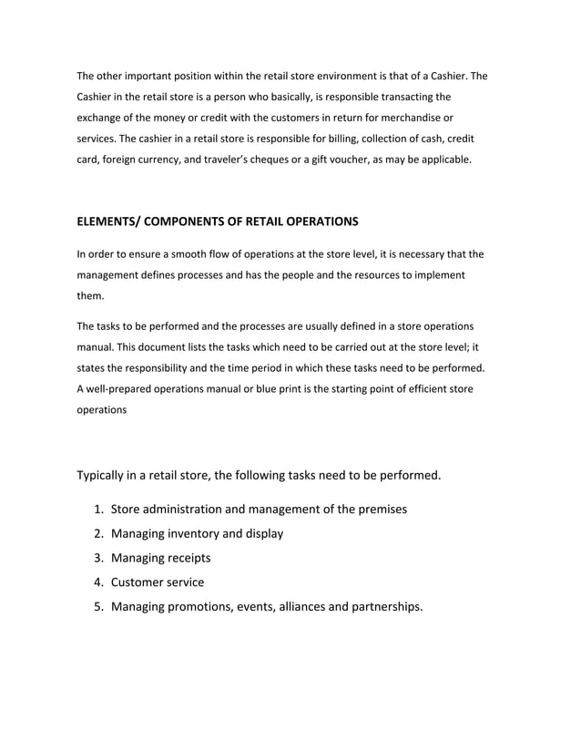 Store Operations ... | PDF