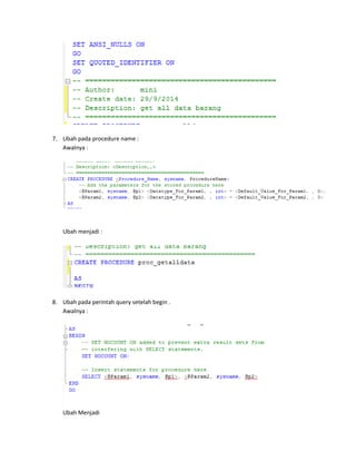 Stored procedure Transaksi Penjualan | PDF