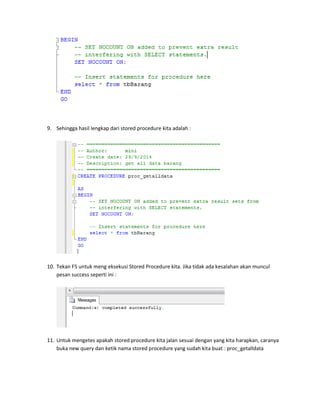 Stored procedure Transaksi Penjualan | PDF
