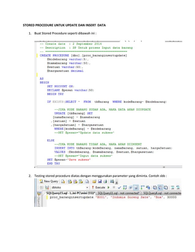 Stored procedure Transaksi Penjualan | PDF