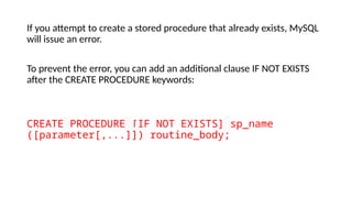 STORED-PROCEDURE.pptxjsjjdjdjcjcjdkksksksk | PPTX
