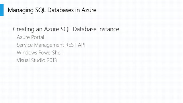 Store Data in Azure SQL Database | PPT